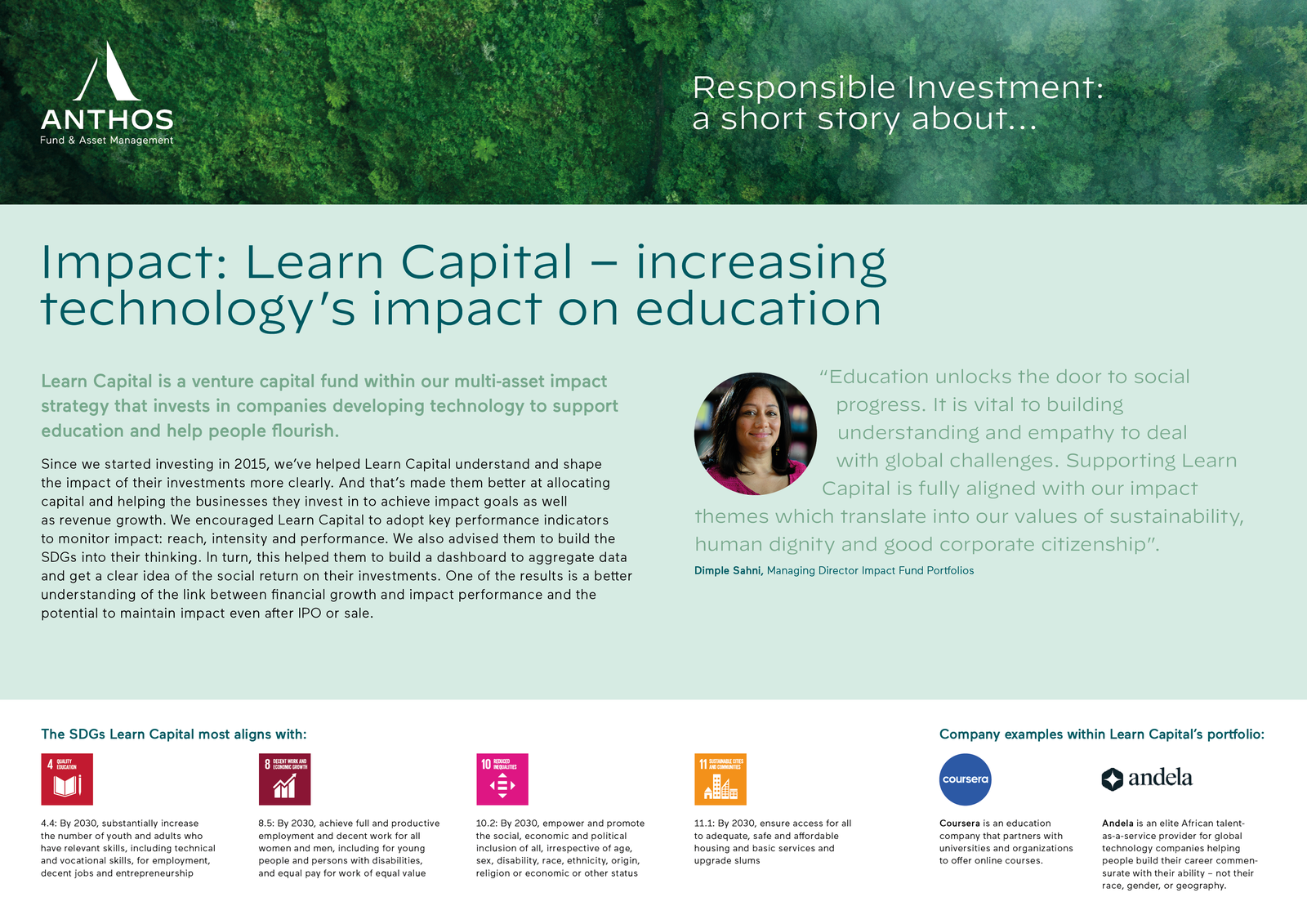 A Responsible Investment short story about… Impact investing | Anthos ...